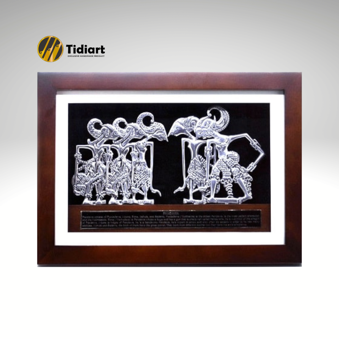Souvenir Indonesia Wayang Gunungan Pandawa 5 Logam Background Stage ...