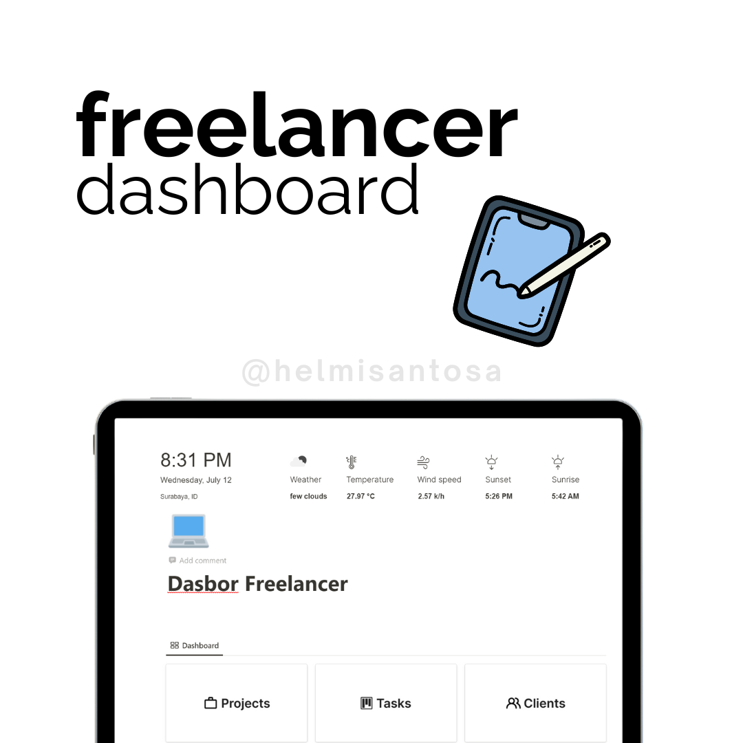 Freelancer Dashboard - Notion Template by Helmi Santosa