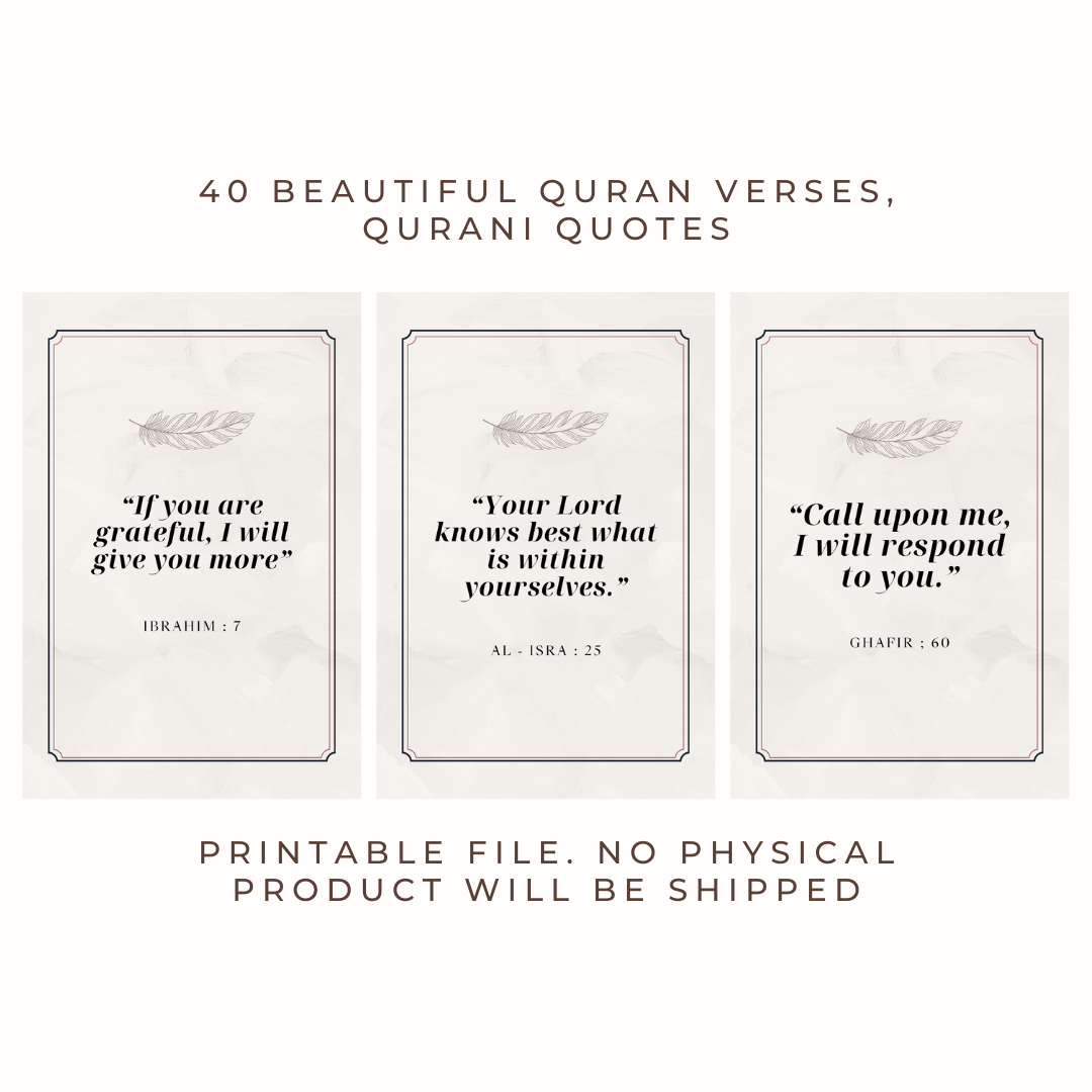 40 Islamic Affirmation Card- Quran verse by HerNotes